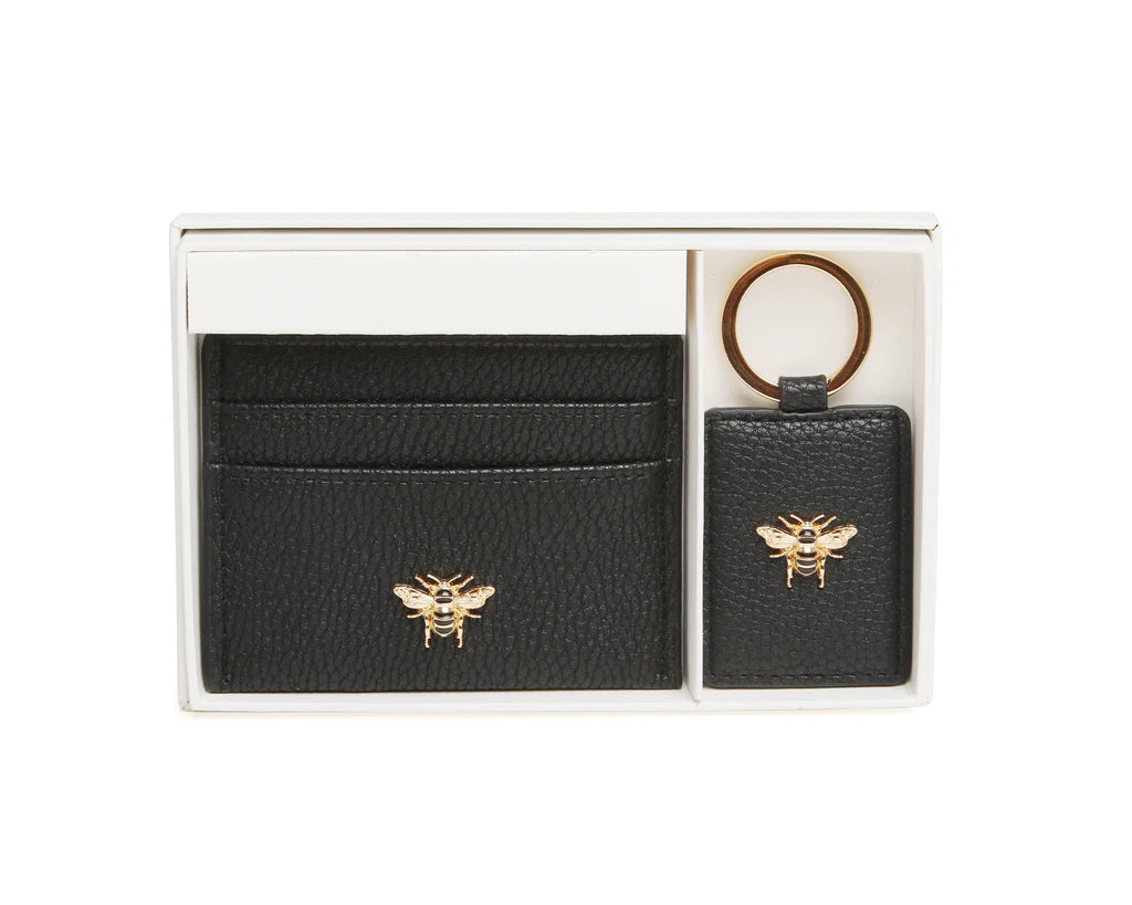 Black - Bow Card Holder & Key Ring Gift Set — Lovely Libby's