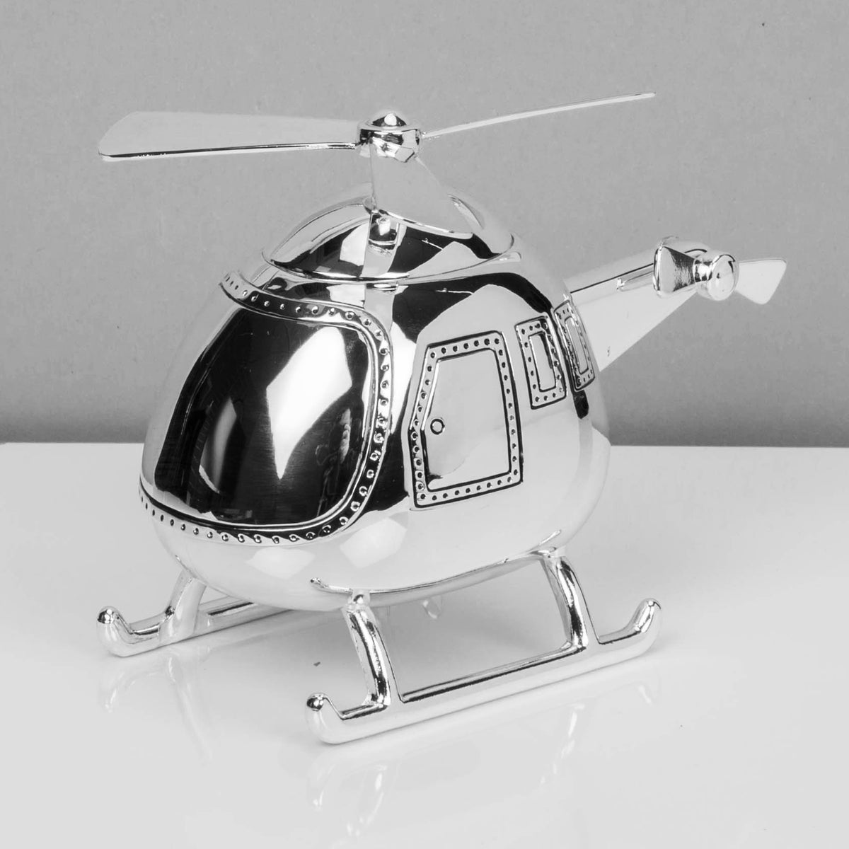 Silver Plated Helicopter Money Box — Lovely Libby's