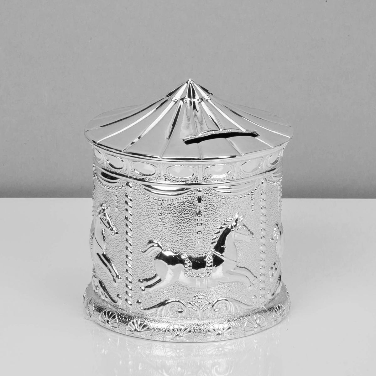 Silver Plated Carousel Money Box — Lovely Libby's