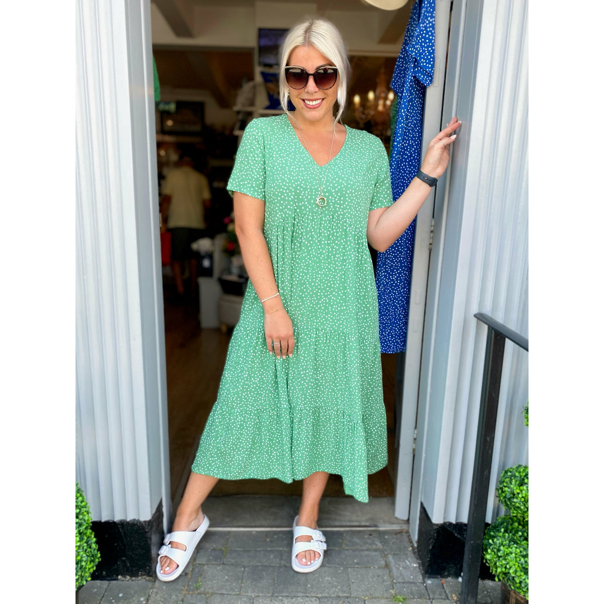 The Libby Dress - Green Dotty — Lovely Libby's